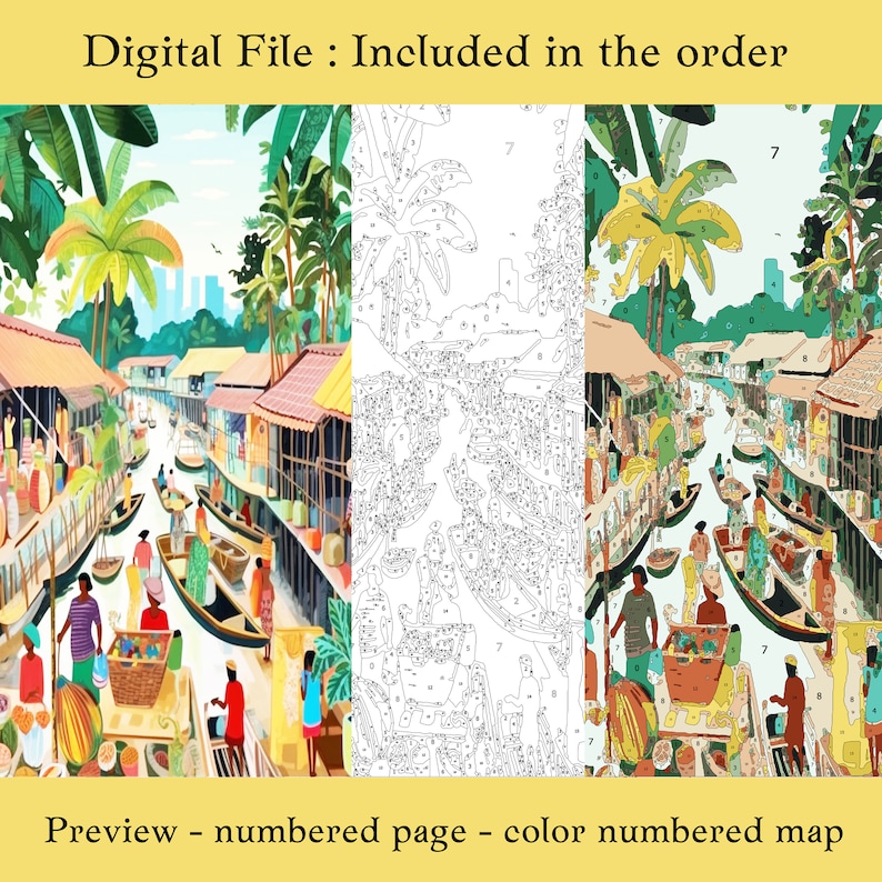 Bundle 30 Exotic Travel City Color by Number for Adult, Procreate App ...