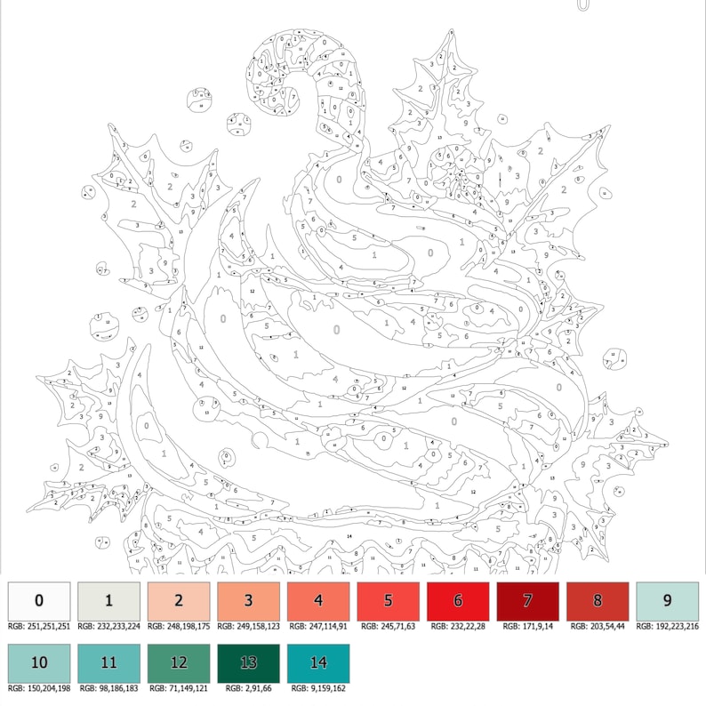 Color by Number for Adult,paint by Number Printable,christmas Cupcake ...