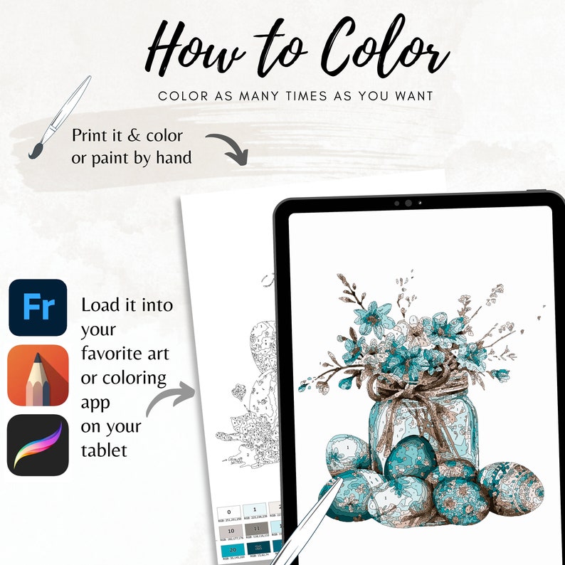 Color by Number for Adult,easter Decoration,paint by Number Printable ...