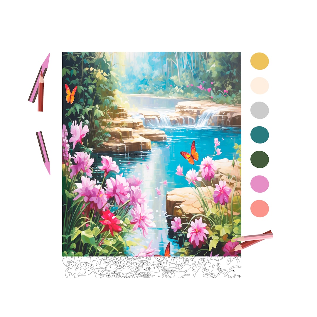 Color by Number for Adult, Paint by Number Printable,water Gardens ...