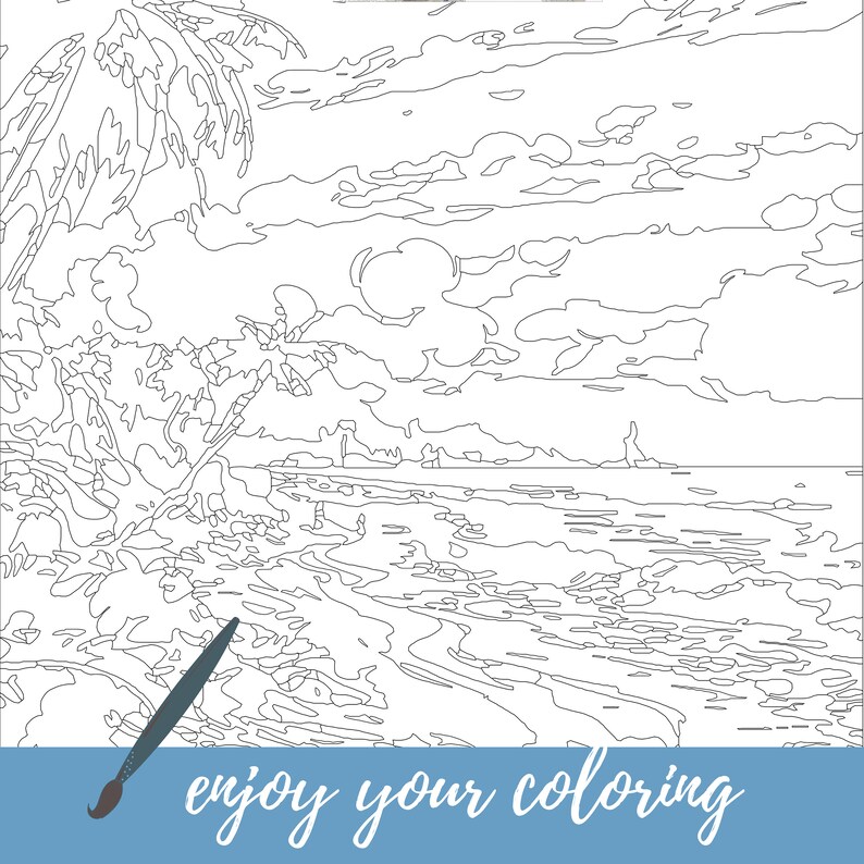 Color by Number for Adult, Paint by Number Printable, Sea Landscape ...