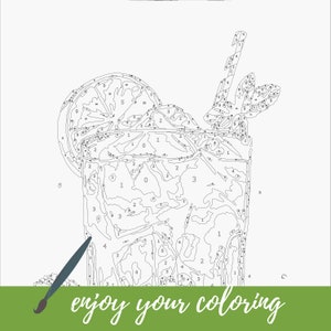 Color by Number for Adult,paint by Number Printable, Cocktails ...