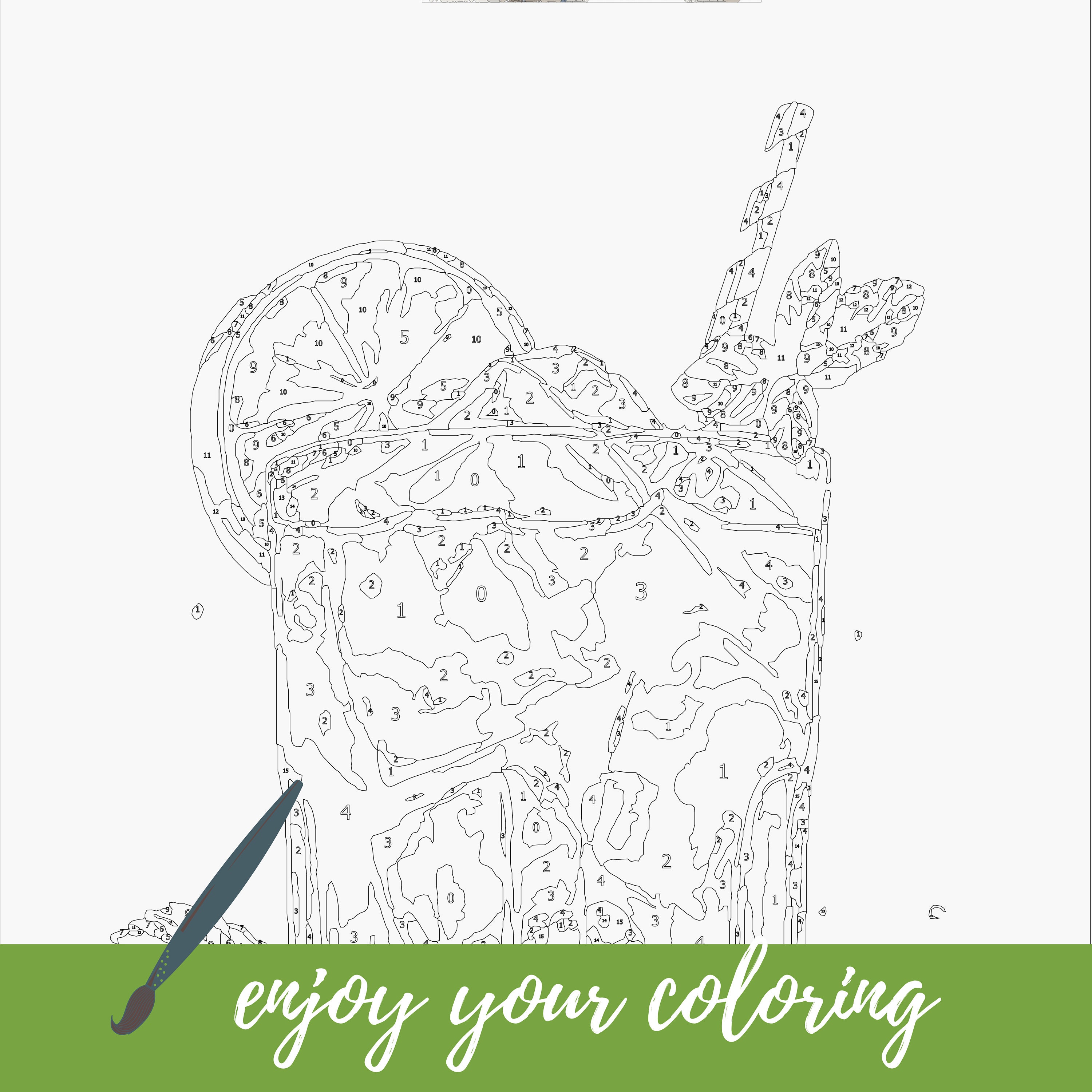 Color by Number for Adult,paint by Number Printable, Cocktails ...