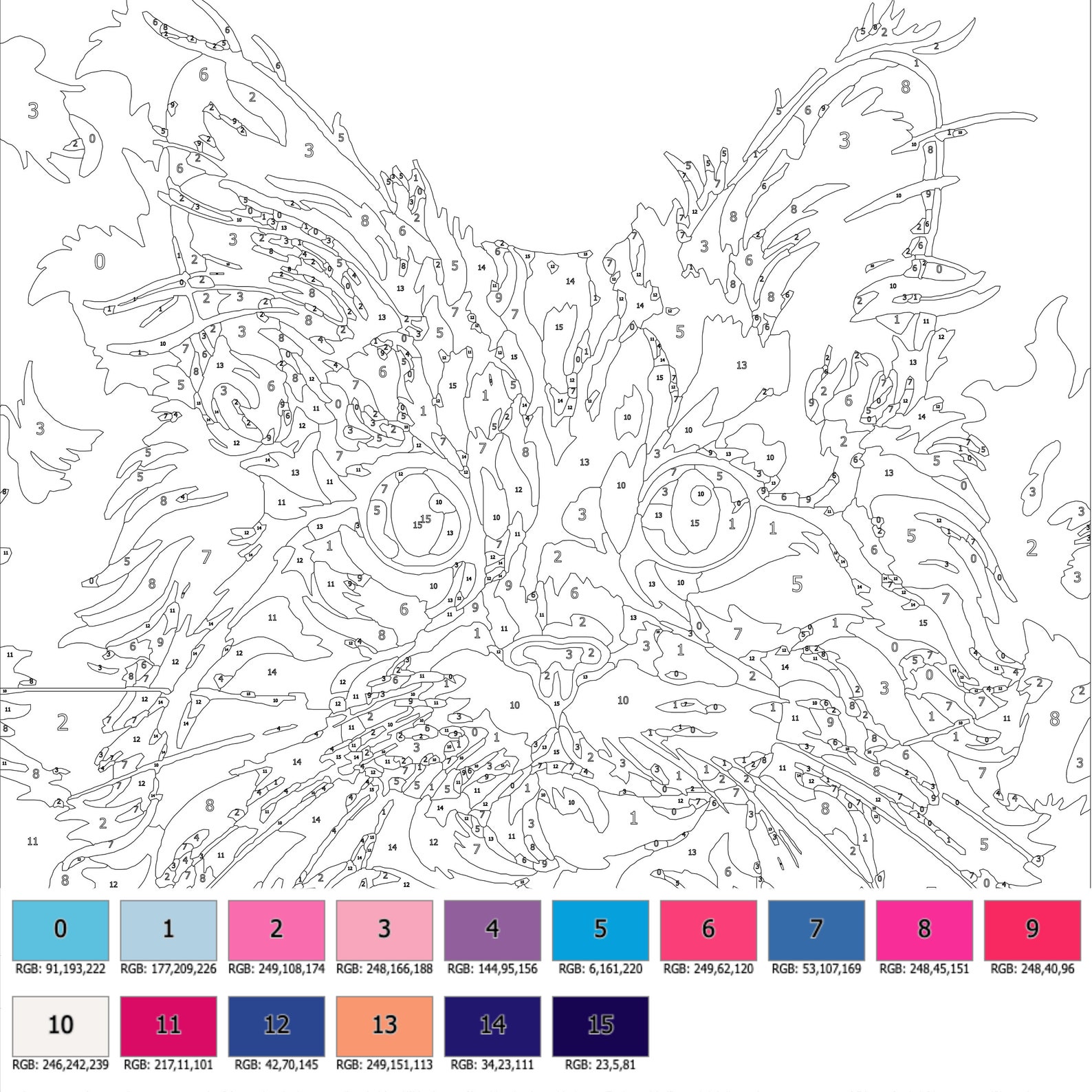 Color by Number for Adult Paint by Number Printablemandala - Etsy