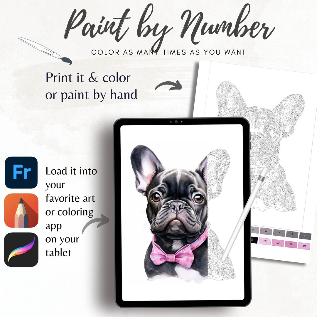 Color by Number for Adult, Paint by Number Printable,funny Dog ...