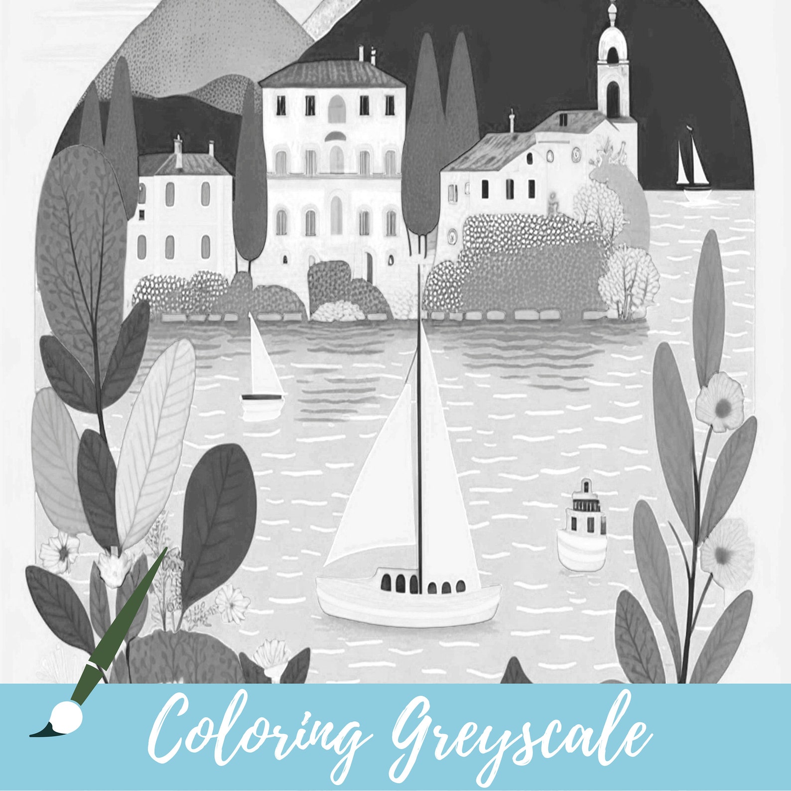 Color by Number Printable,paint by Number Adult, Dreamy Como ,by Jo ...