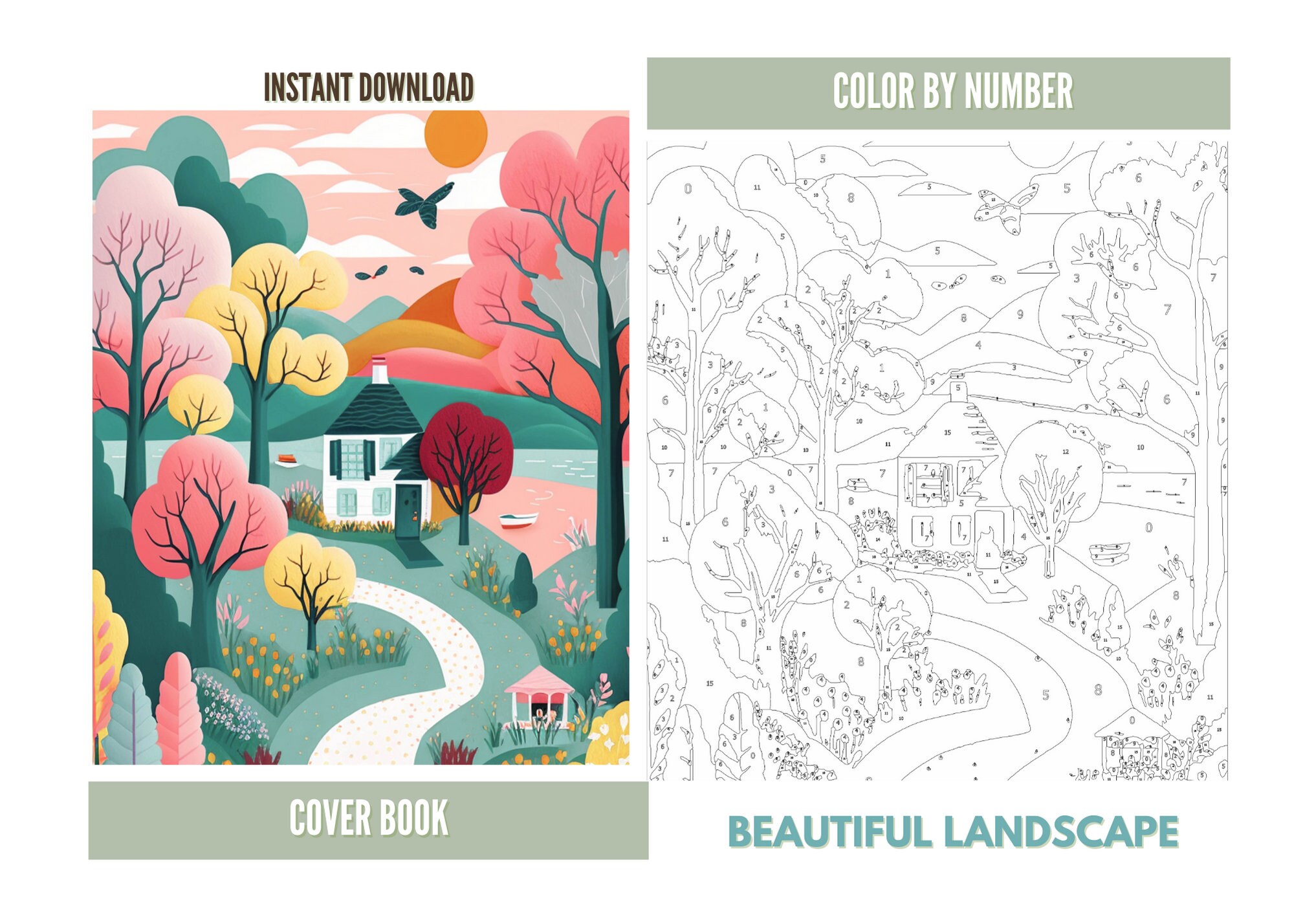 Color by Number for Adult,paint by Number Printable,5 Bohemian Style ...