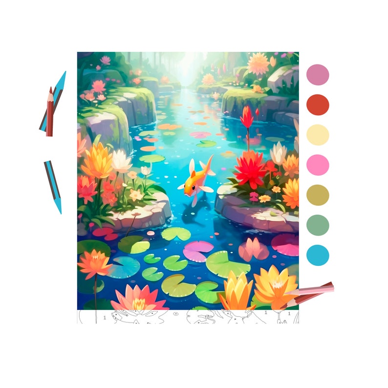 Color by Number for Adult Paint by Number Printablejapanese - Etsy