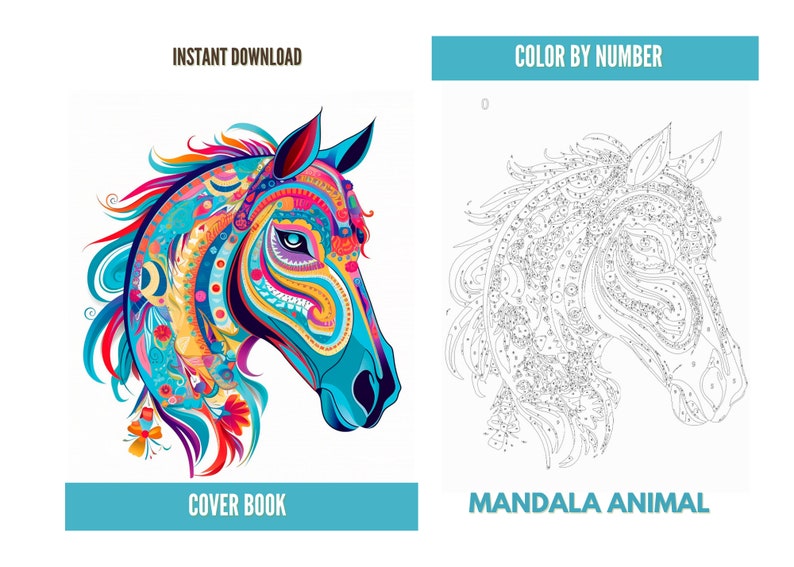Bundle 20 Animal Mandala Color by Number Pages, Adult for Procreate App ...