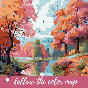 Color by Number for Adult, Paint by Number Printable, Beauty Landscape ...