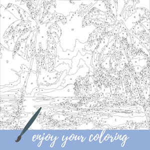 Color by Number for Adult, Paint by Number Printable, Sea Landscape ...