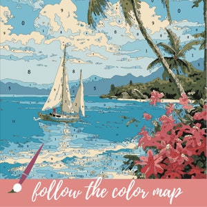 1 Color by Number for Adult, Paint by Number Printable, Dream Sailboat ...