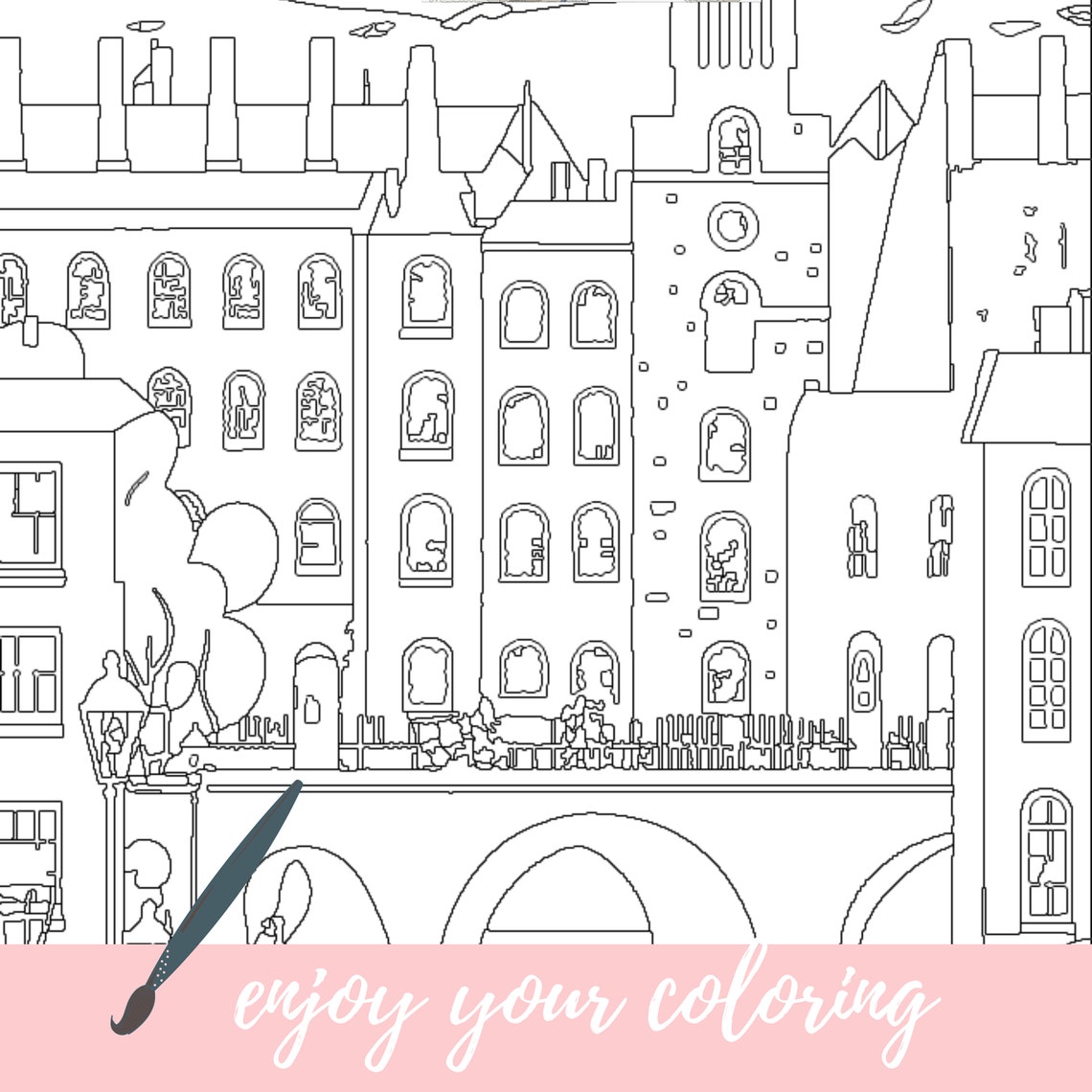 Color by Number for Adultpaint by Number Printable City - Etsy