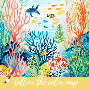 Color by Number for Adult,paint by Number Printable,under the Sea ...