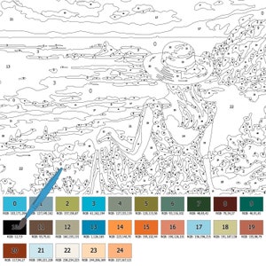 Color by Number for Adult, Woman Landscape, Paint by Number Printable ...
