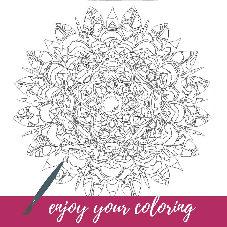 Mandala Flower Coloring Pages for Adult and Kidsprintable - Etsy