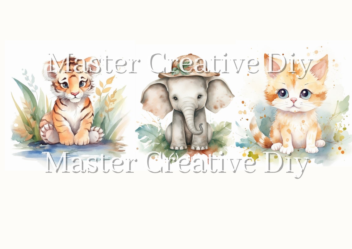 35 Cute Baby Animal Coloring Pages for Adultsgrayscale - Etsy