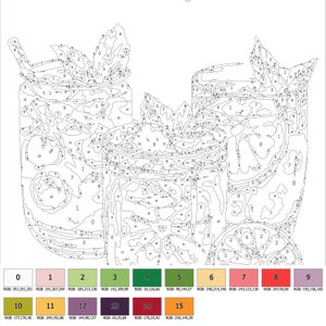 Color by Number for Adult,paint by Number Printable, Cocktails ...