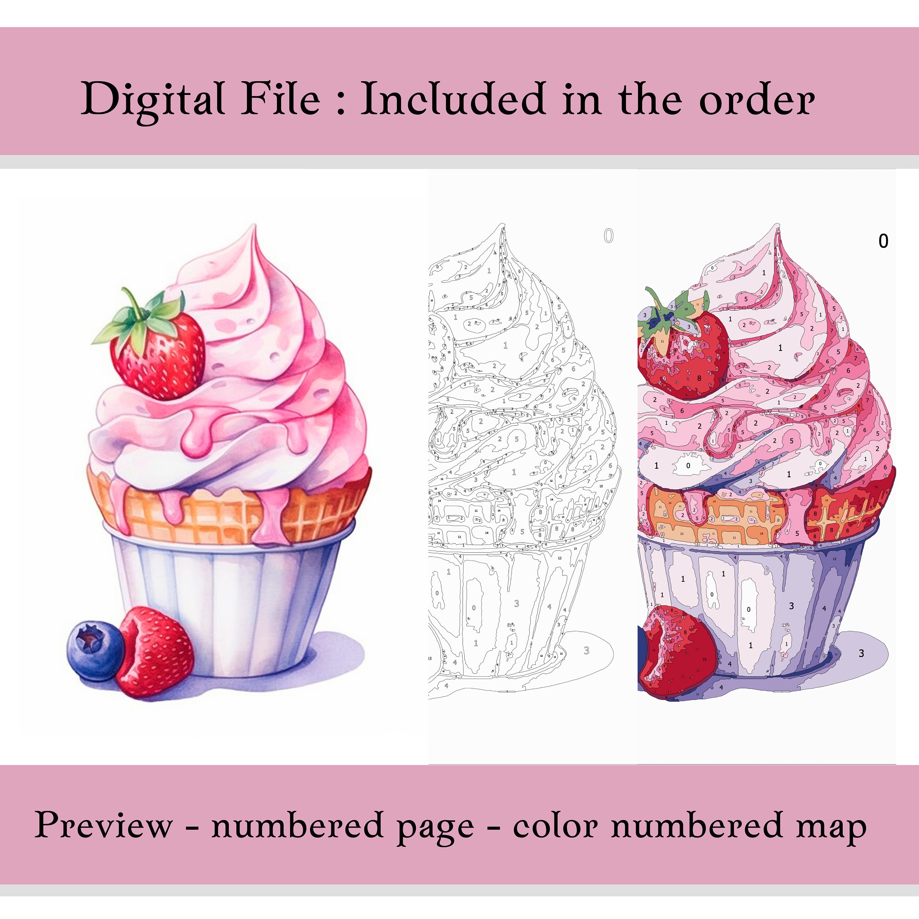 Color by Number for Adult,paint by Number Printable, Cakes, Coloring ...
