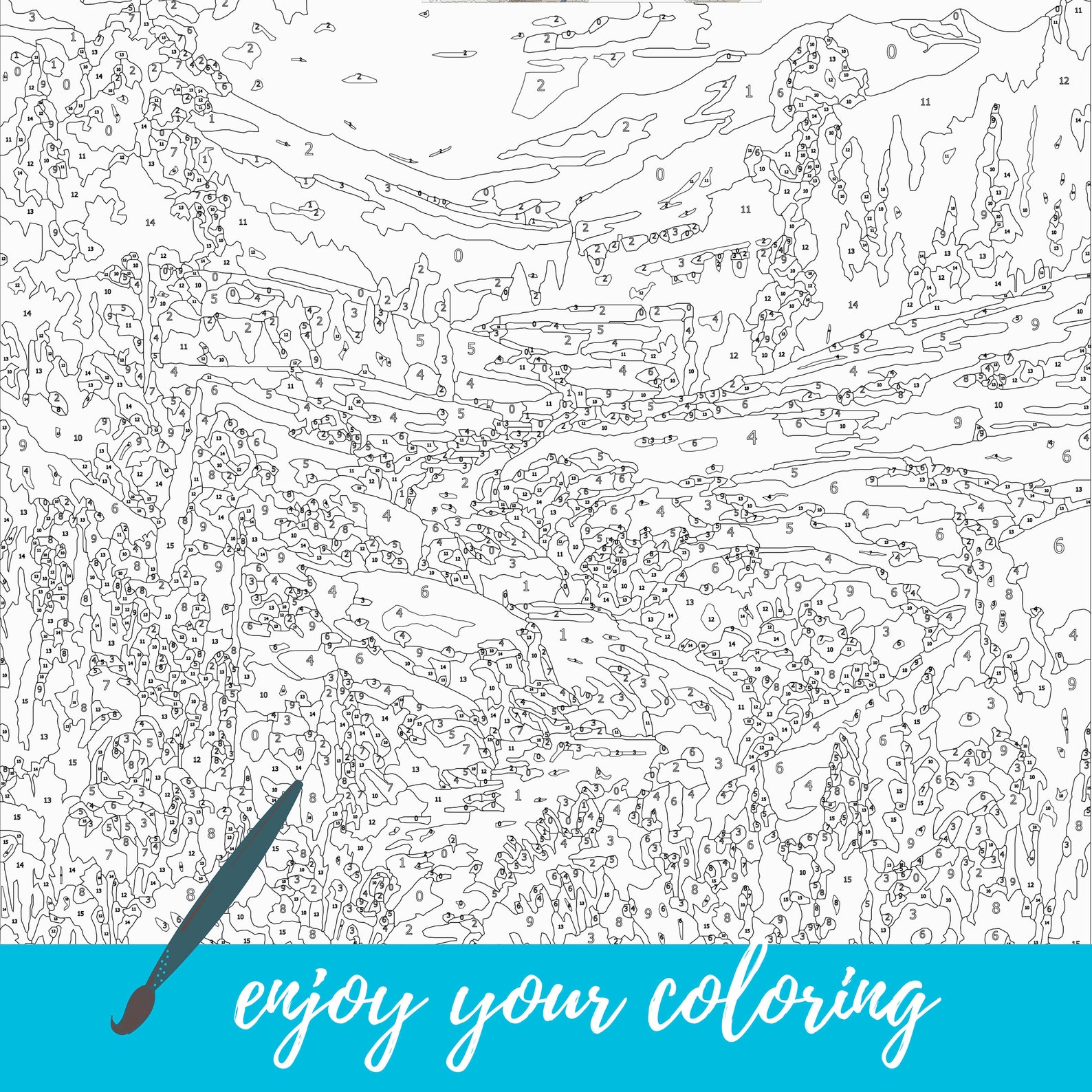 Color by Number for Adult, Paint by Number Printable, Meadow Landscape ...