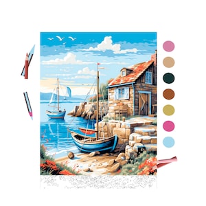Color by Number for Adult, Paint by Number Printable, Coastal Scenery ...