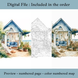 Color by Number for Adult, Paint by Number Printable, Paradise Beach 2 ...