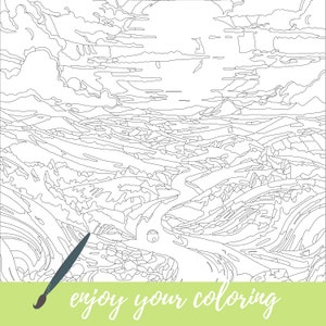 Color by Number for Adult, Paint by Number Printable, Hills Landscape ...