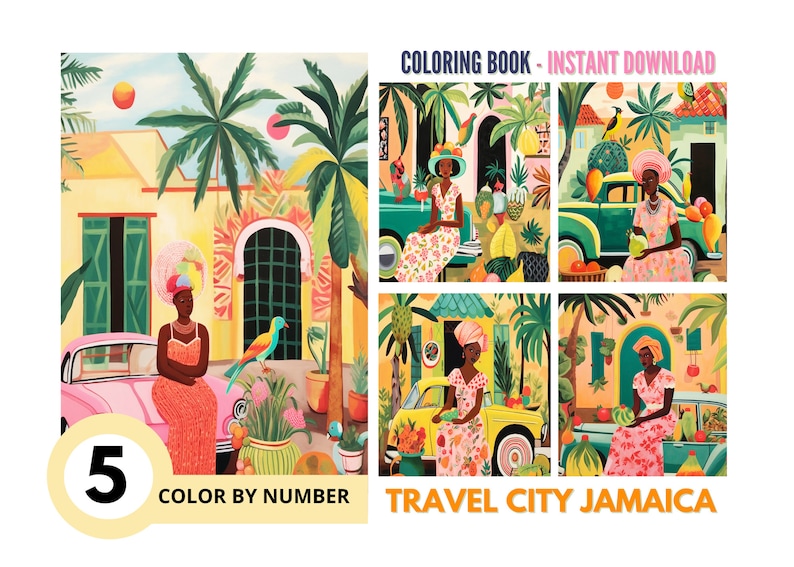 Bundle 10 Travel City, Color by Number for Adult,paint by Number ...
