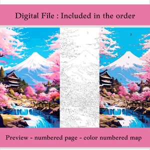 Color by Number for Adult, Paint by Number Printable, Japanese Garden ...