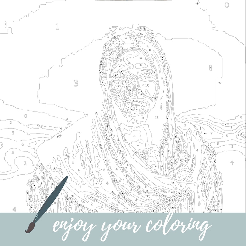 Paint by Number Printablecolor by Number Adult Jesus Christ - Etsy