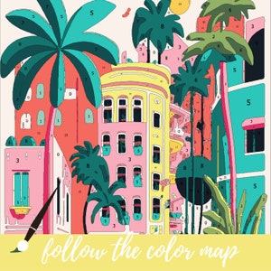 Color by Number Adult,paint by Number Printable, City Travel Miami ...