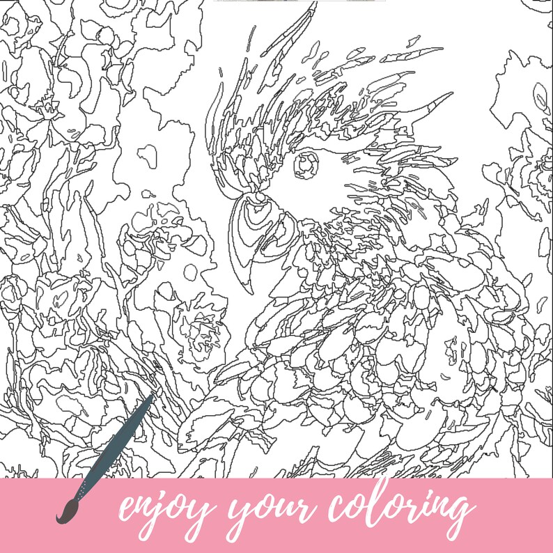 Color by Number for Adult,paint by Number Printable,beautiful Parrot ...