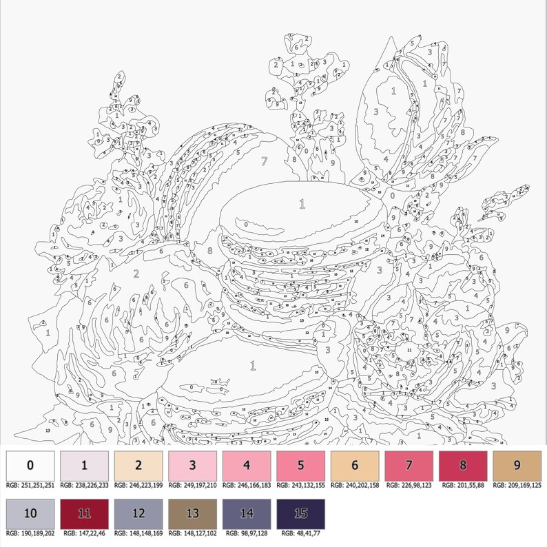 Color by Number for Adult,paint by Number Printable, Macarons, Coloring ...