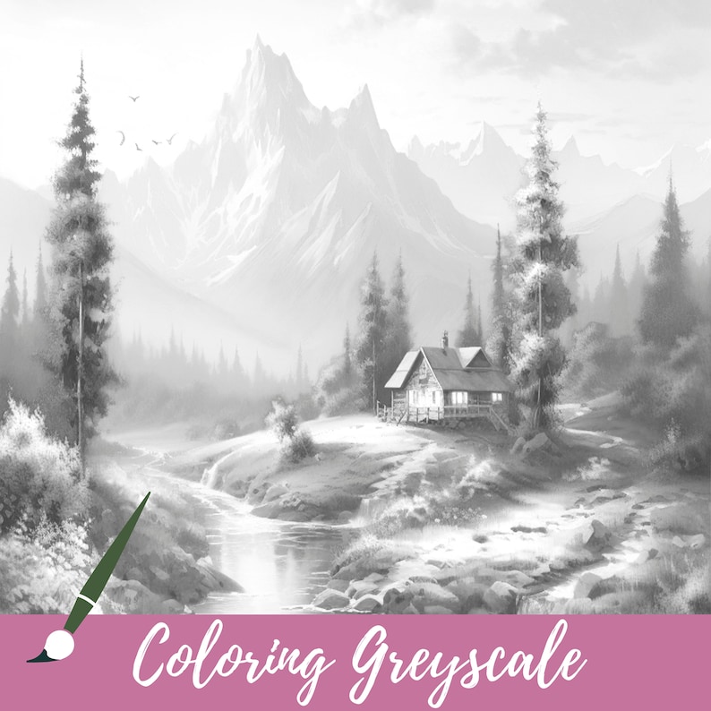 Color by Number for Adult, Paint by Number Printable,mountain Landscape ...