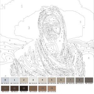 Paint by Number Printable,color by Number Adult, Jesus Christ for Pray ...