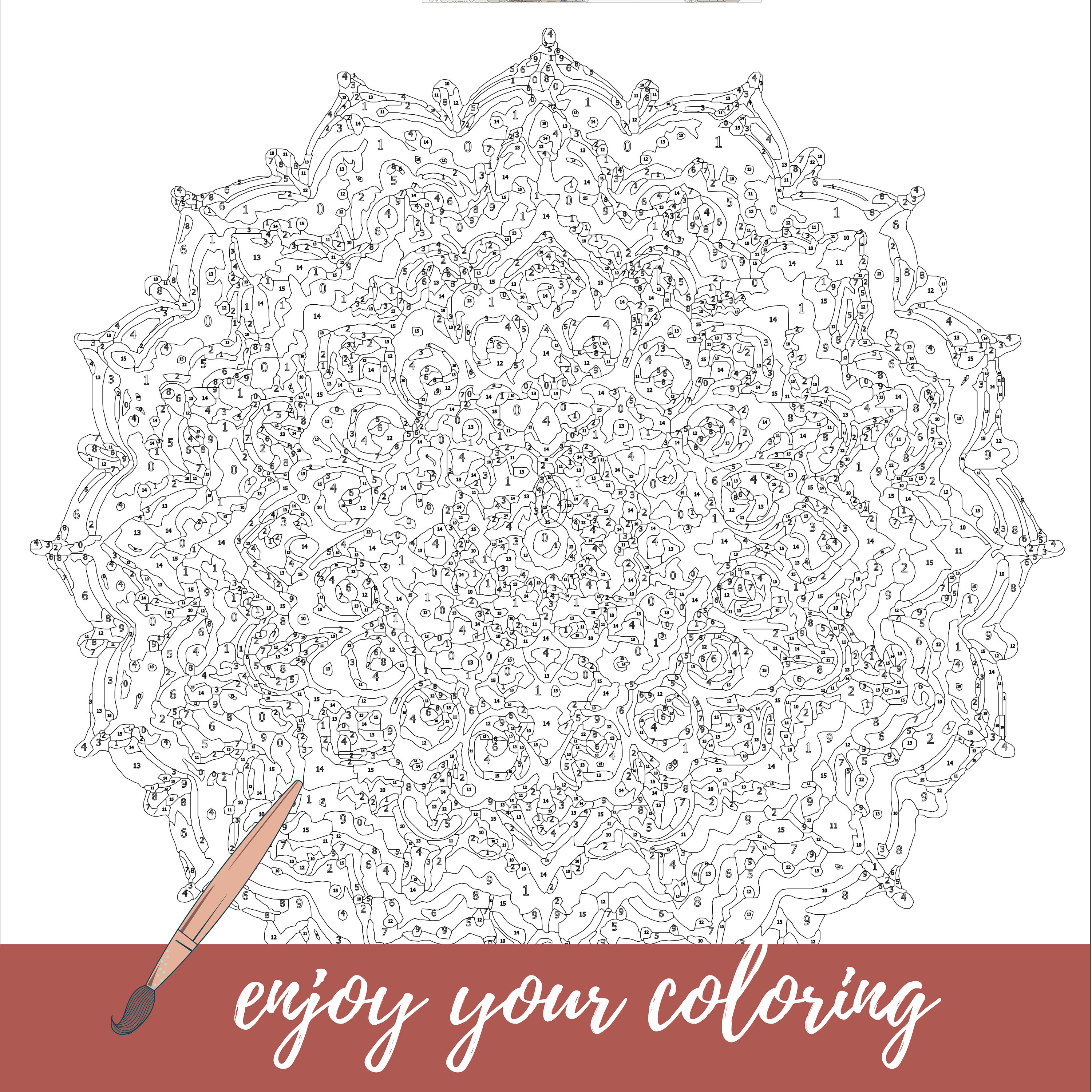 Color by Number for Adult, Mandala, Paint by Number Printable,by Jo ...