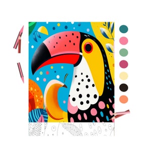 Color by Number for Adult, Paint by Number Printable,colorful Toucan ...