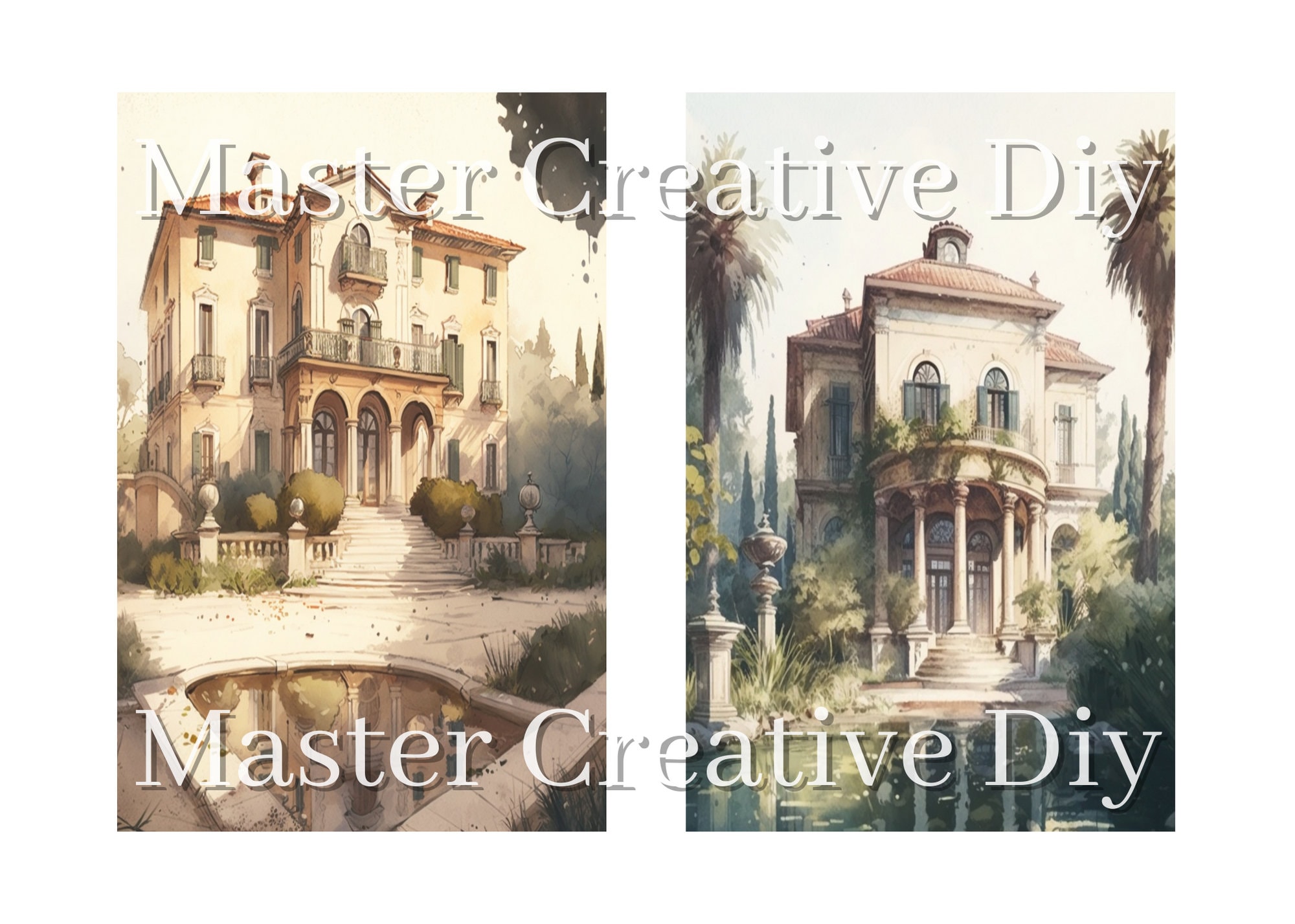 30 Beautiful Italian Villa Coloring Book - Adults Coloring Pages ...