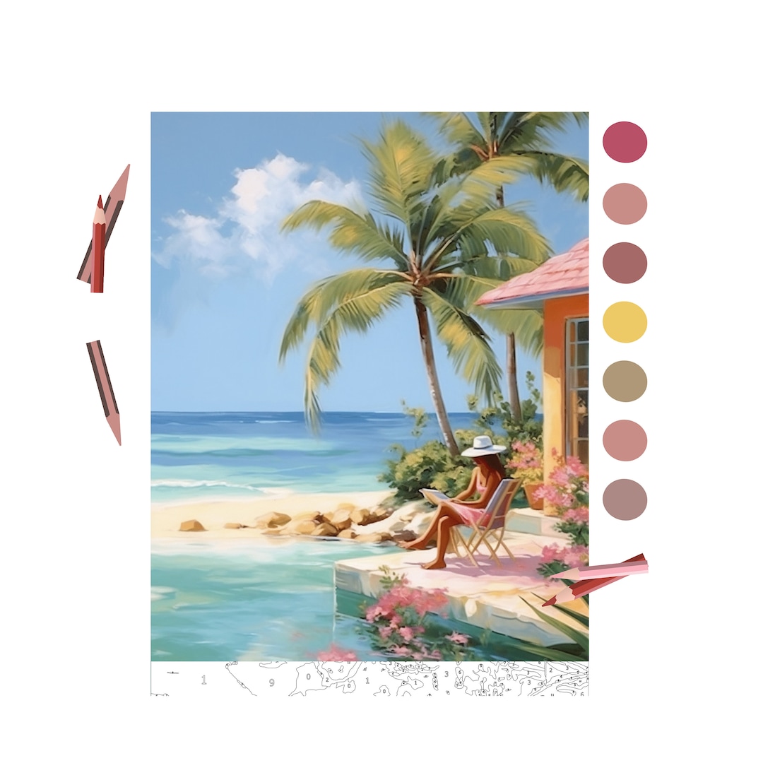 Color by Number for Adult, Paint by Number Printable, Dream Holidays ...