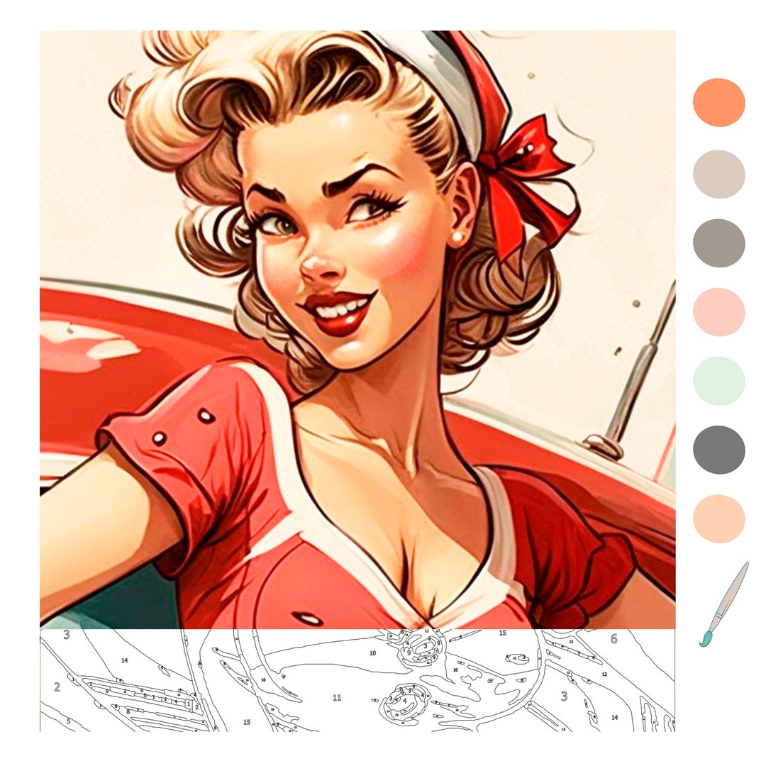 Color By Number Printable paint By Number For Adult Pin Up By Jo Color By Number Printable paint By Number For Adult Pin Up By Jo