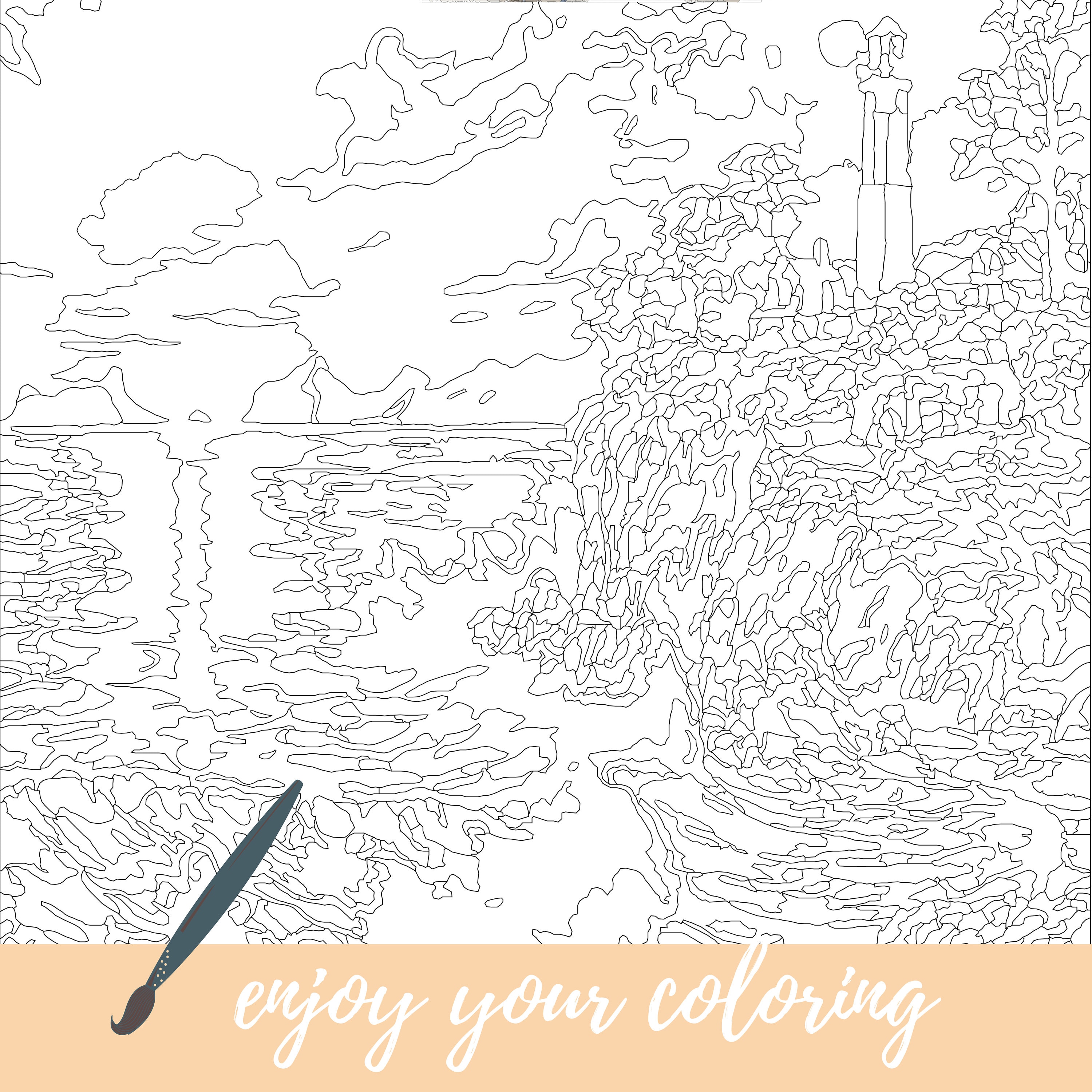 Color by Number for Adult, Paint by Number Printable, Sea Landscape ...