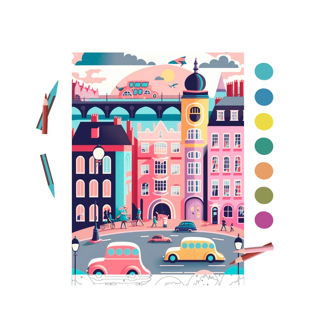 Color by Number Adult,paint by Number Printable, City Travel Paris ...
