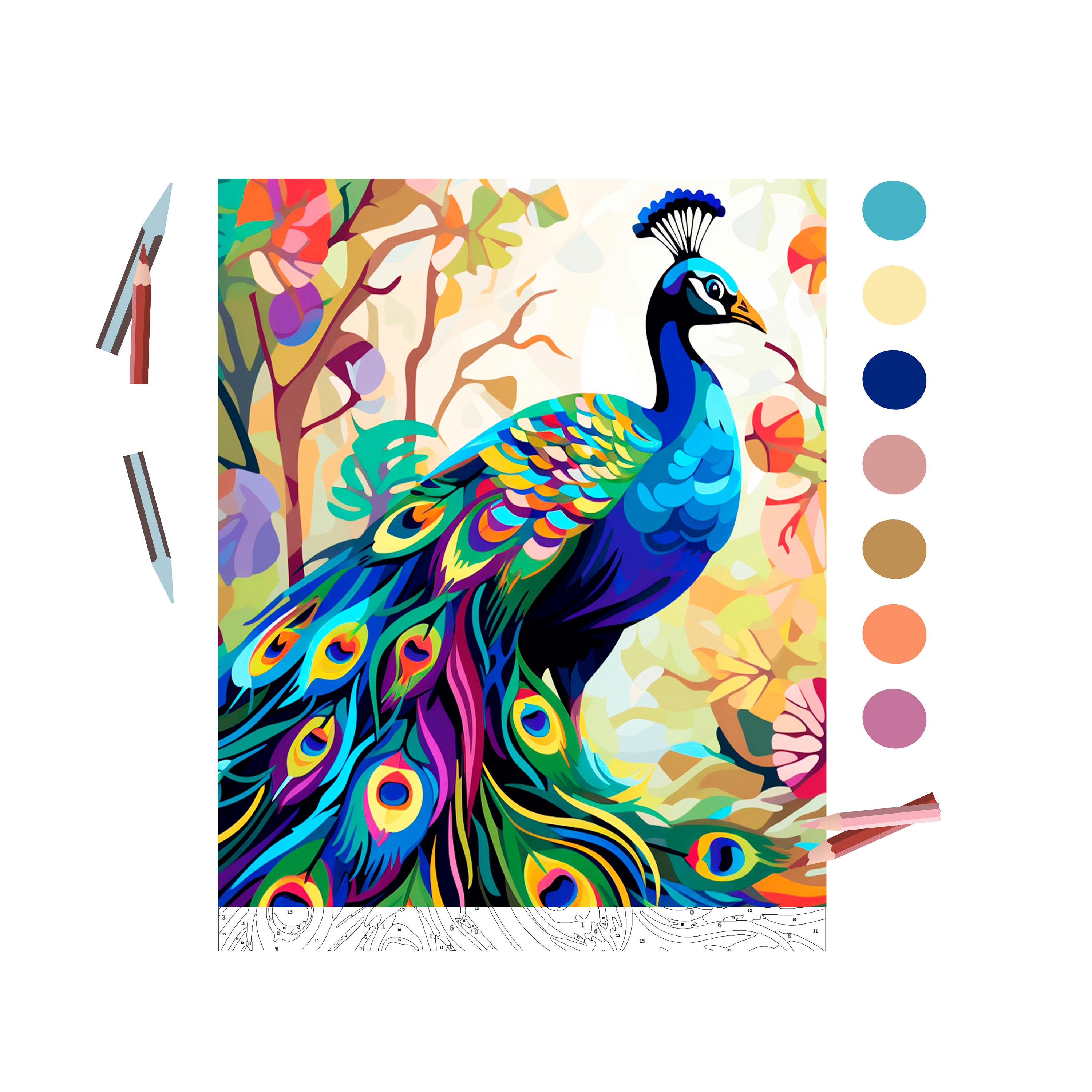 Color by Number for Adultpaint by Number Printablebeautiful - Etsy