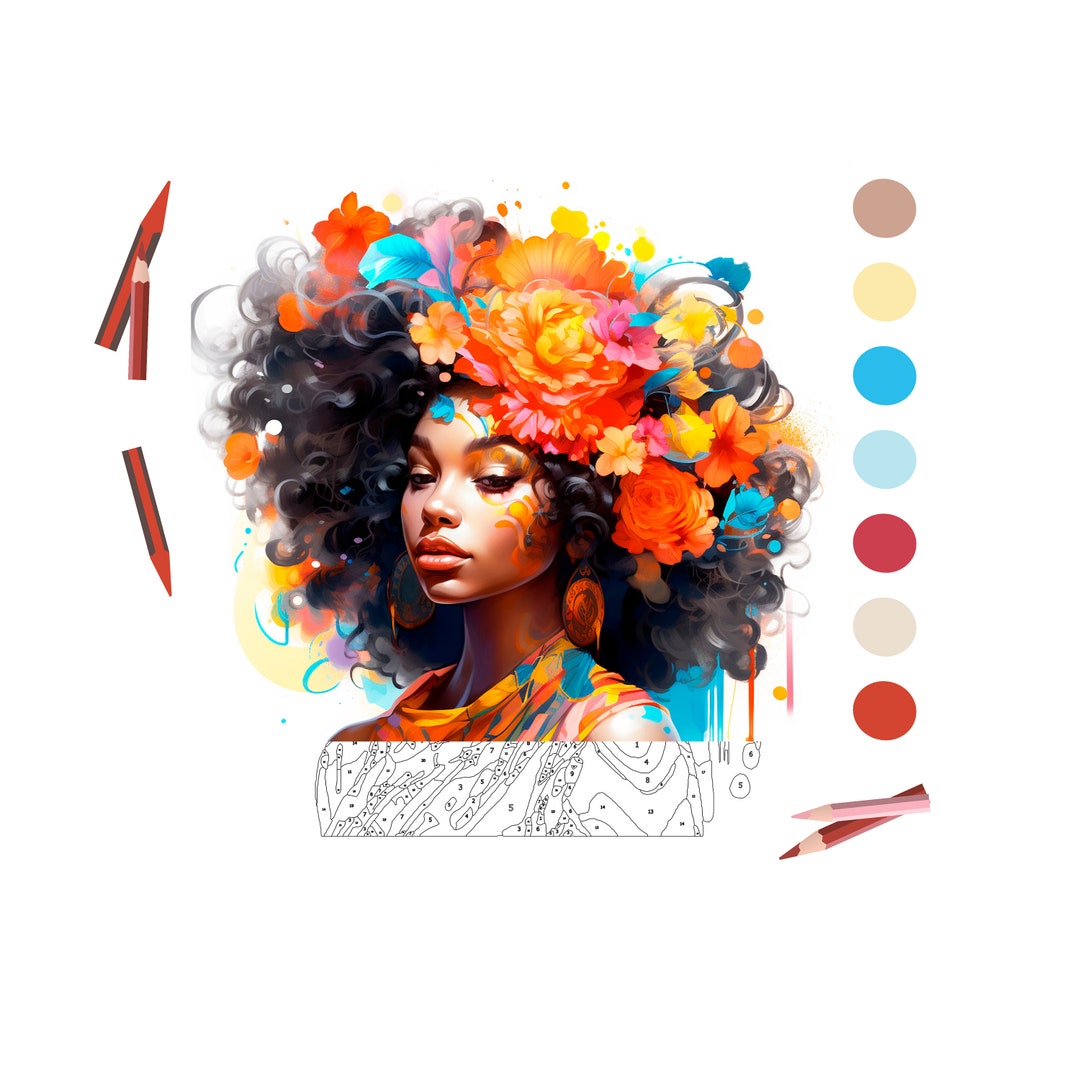 Color by Number for Adult,paint by Number Printable,beautiful Black ...