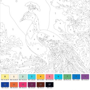 Color by Number for Adult,paint by Number Printable,beautiful Peacock ...