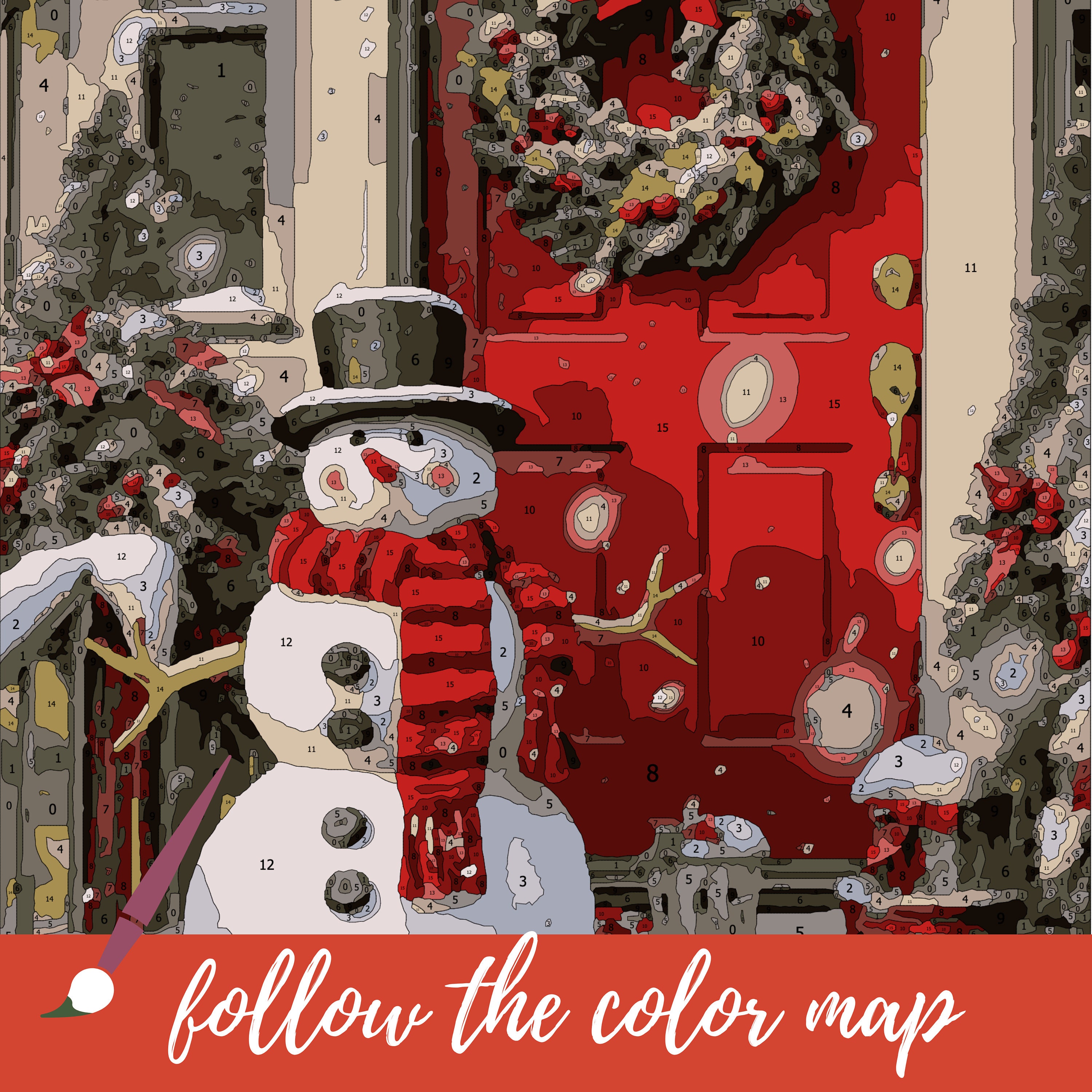 Color by Number for Adult,paint by Number Printable,christmas Snowman ...