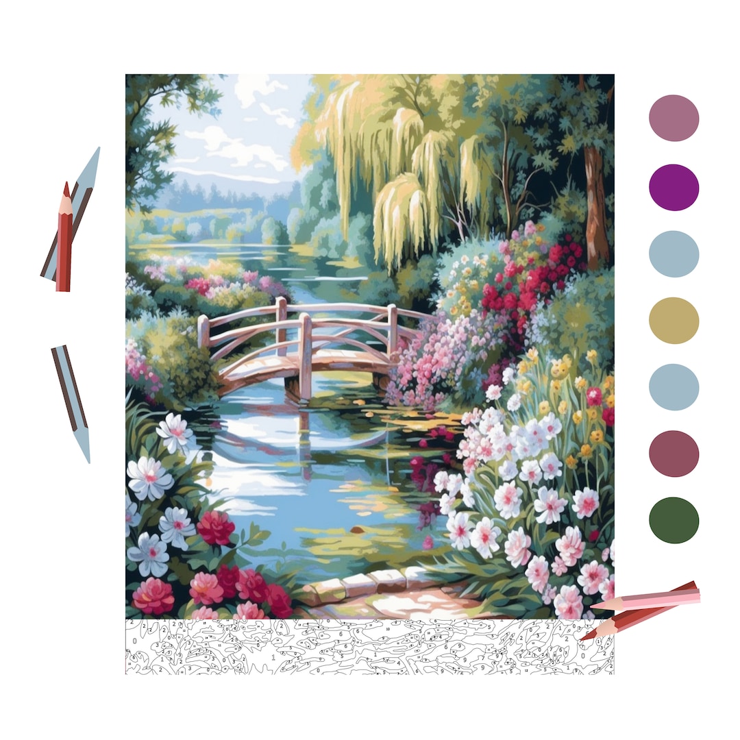 Enchanted Gardens Color by Number for Adult, Paint by Number Printable ...