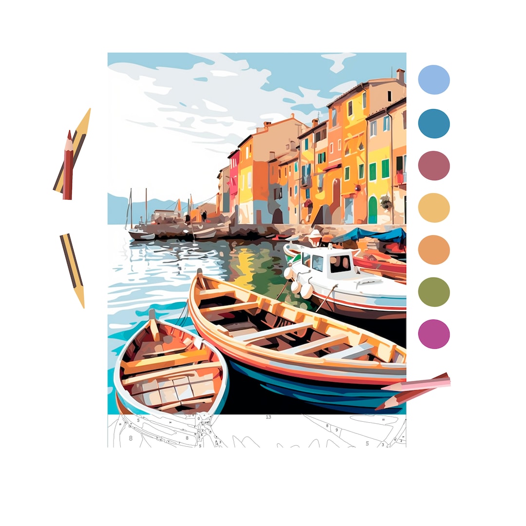 Color by Number for Adult, Paint by Number Printable, Sea Landscape ...