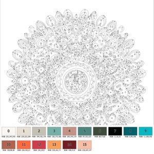 Color by Number for Adult, Mandala,paint by Number Printable,by Jo ...