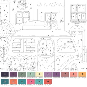 Color by Number for Adult, Paint by Number Printable, Vintage Car ...